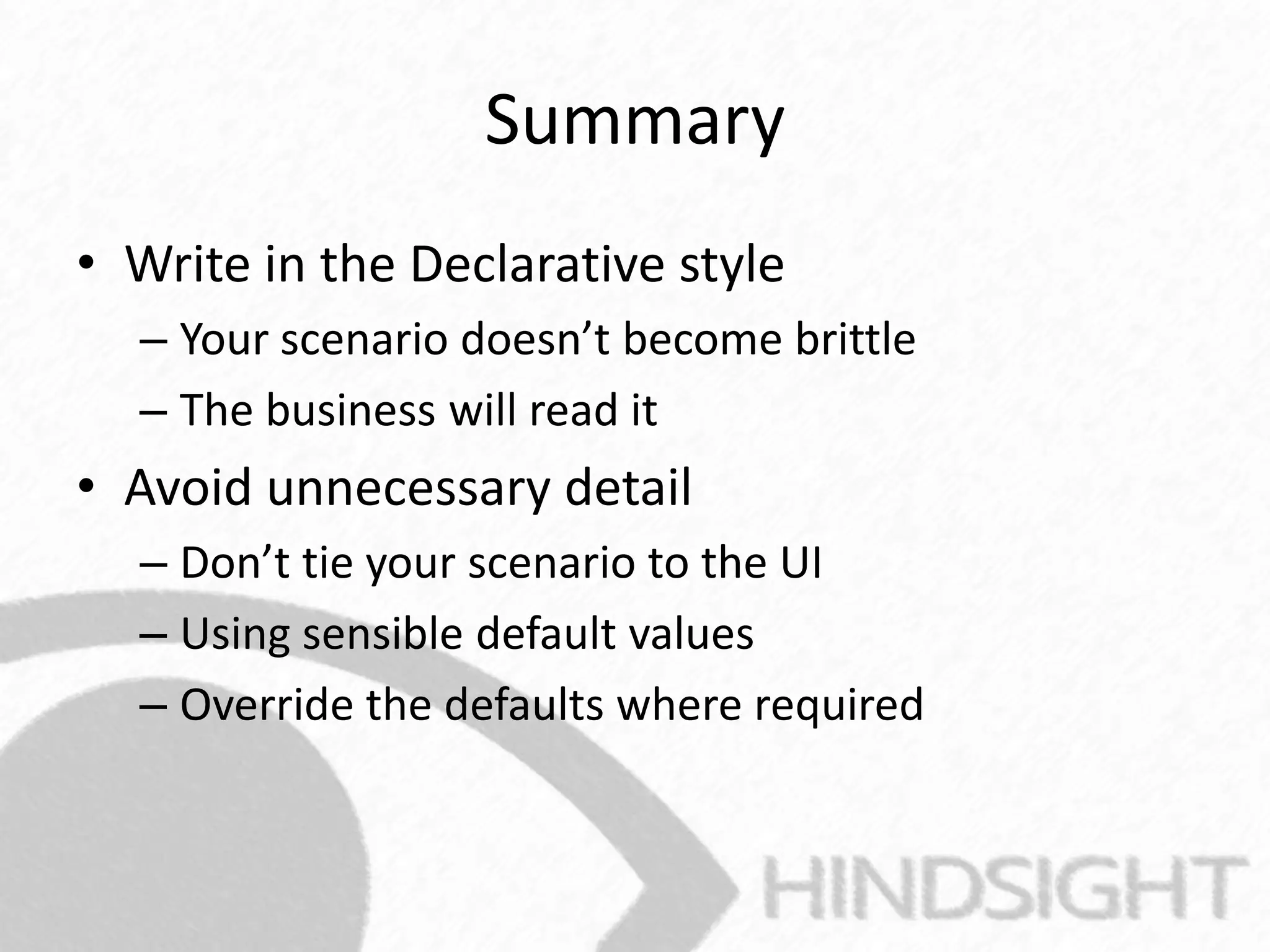 Acceptance test styles - Imperative vs Declarative | PPT