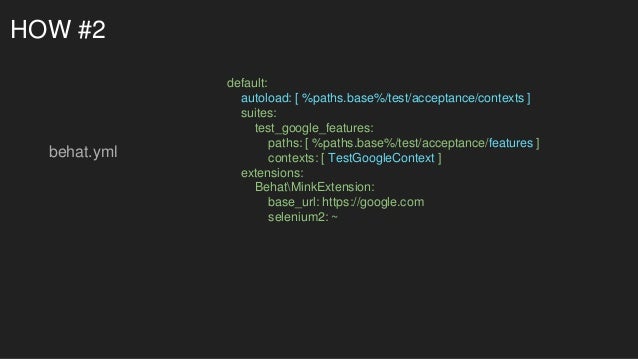 Acceptance test with behat