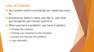 Acceptance Tools for Recovery from Anxiety, Addiction and Depression | PPTX