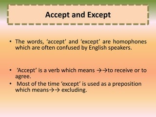 Accept and except | PPTX