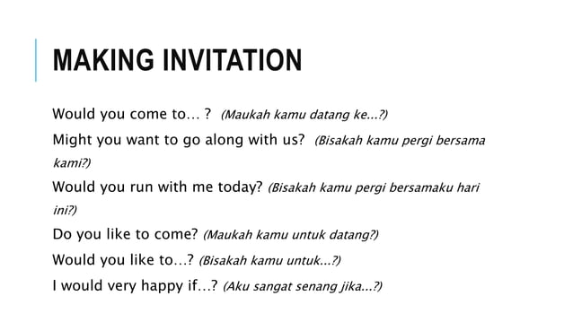 Accepting and declining invitation | PPTX | Birthday | Personal ...