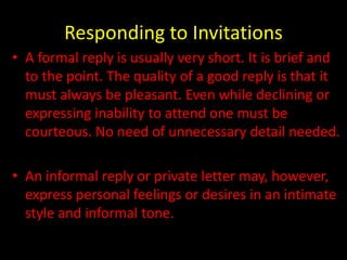Accepting and declining invitations | PPTX