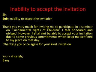 Accepting and declining invitations | PPTX