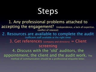 Audit Accepting a new appointment p7 | KEY