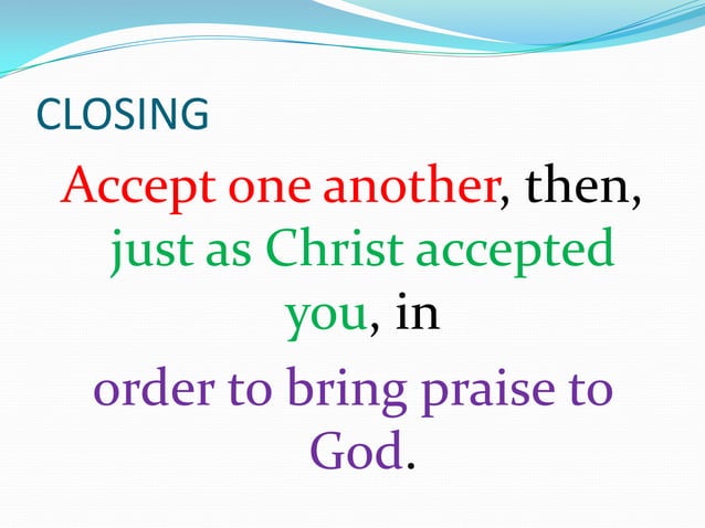 Accept one another | PPT