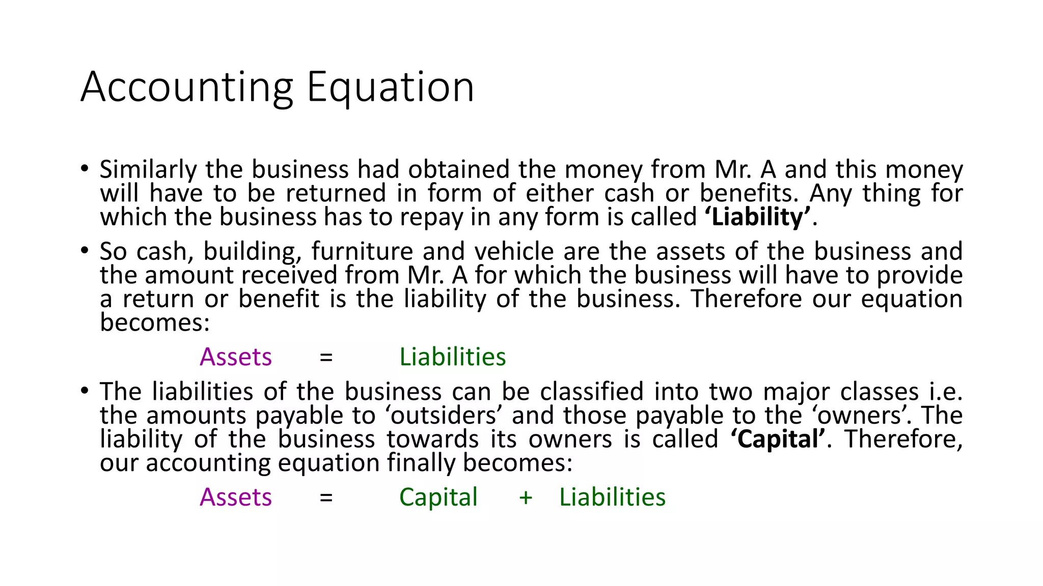 Accounting Equation. | PPT