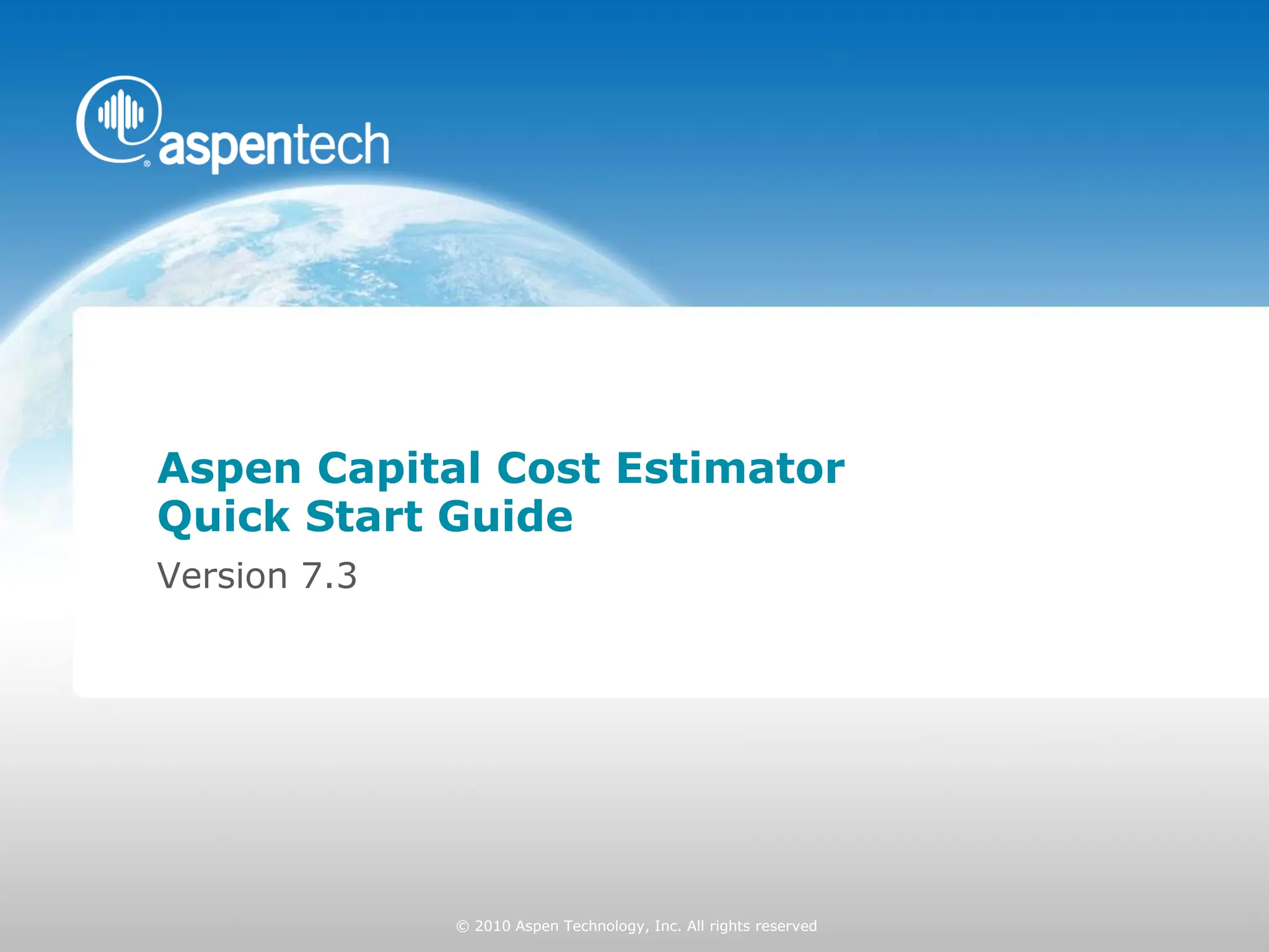 Aspen Cappital Cost Estimator ACCE Quick Start Guide.pdf