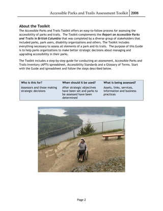 Canada: Accessible Parks Toolkit | PDF