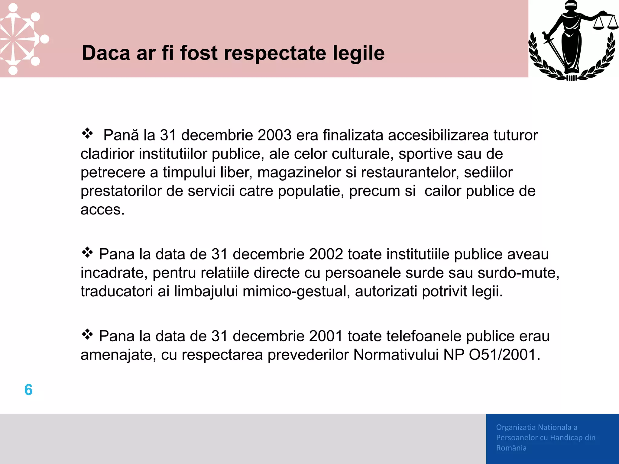 Acces pentru persoanele cu dizabilitati - ONPHR | PPT