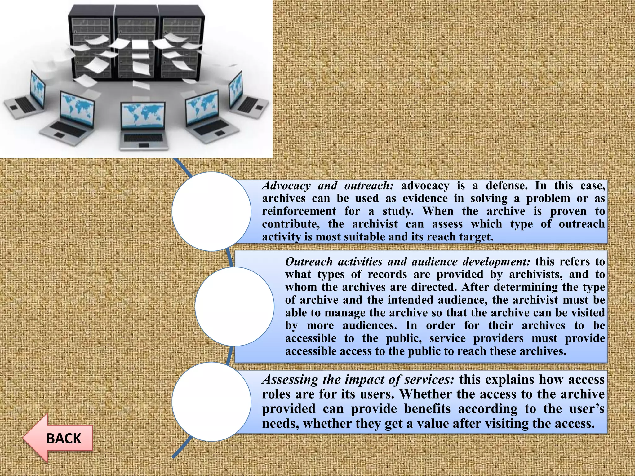 Acces, reference and advocacy | PPT