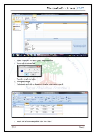 MS Access 2007 in ITT | PDF