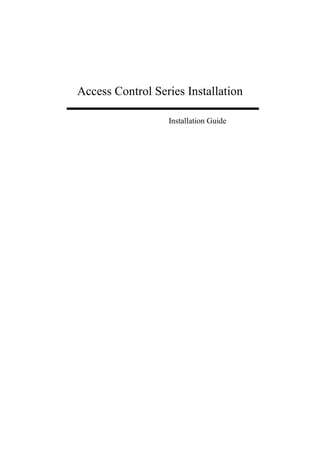 Access control-installation | PDF