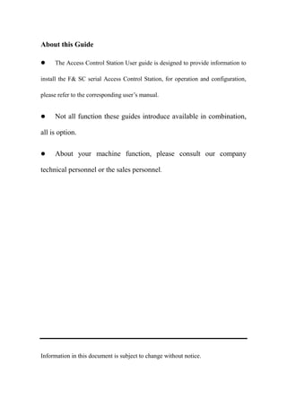 Access control-installation | PDF