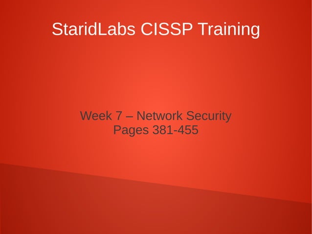 CISSP Week 7 | PPT