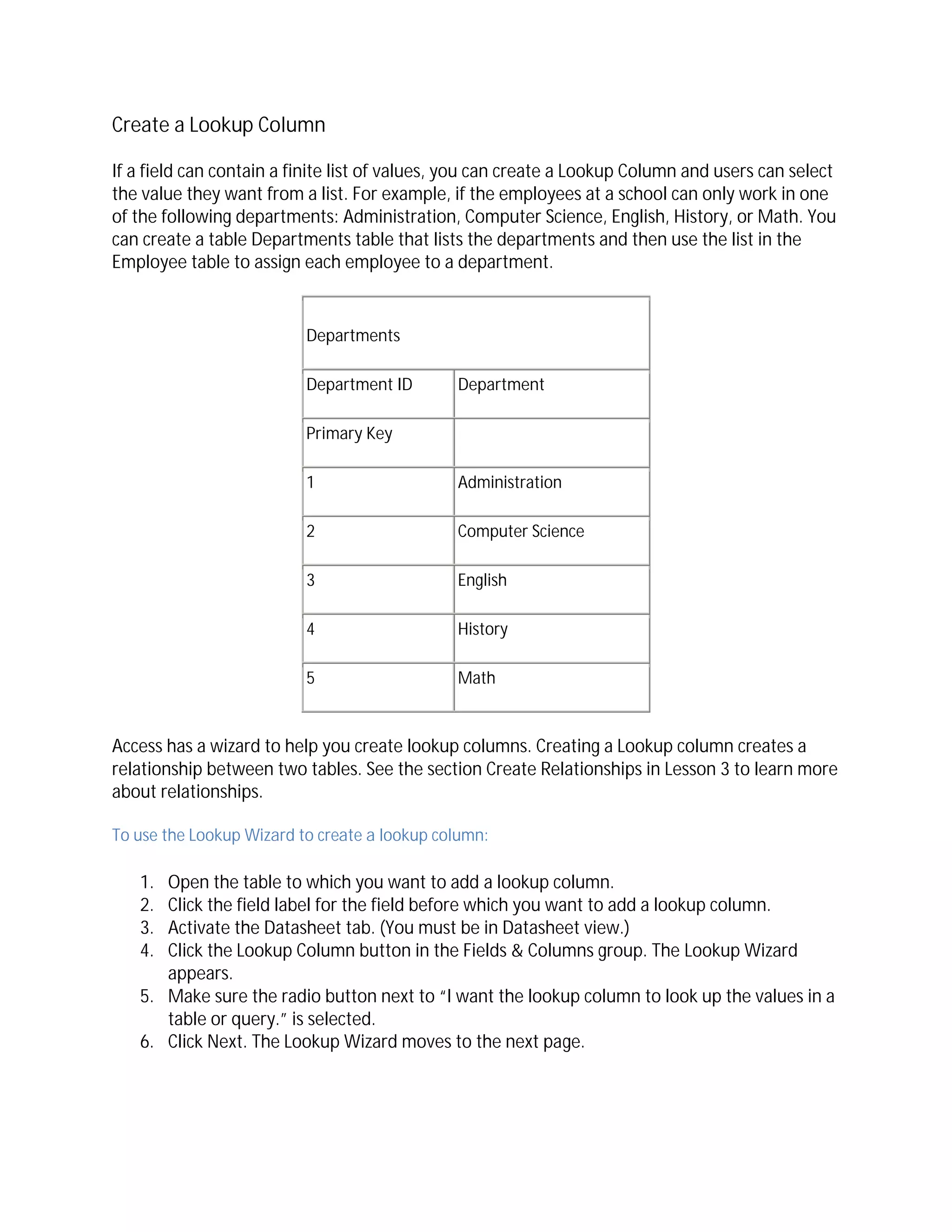 Access 2007 lecture notes students | PDF