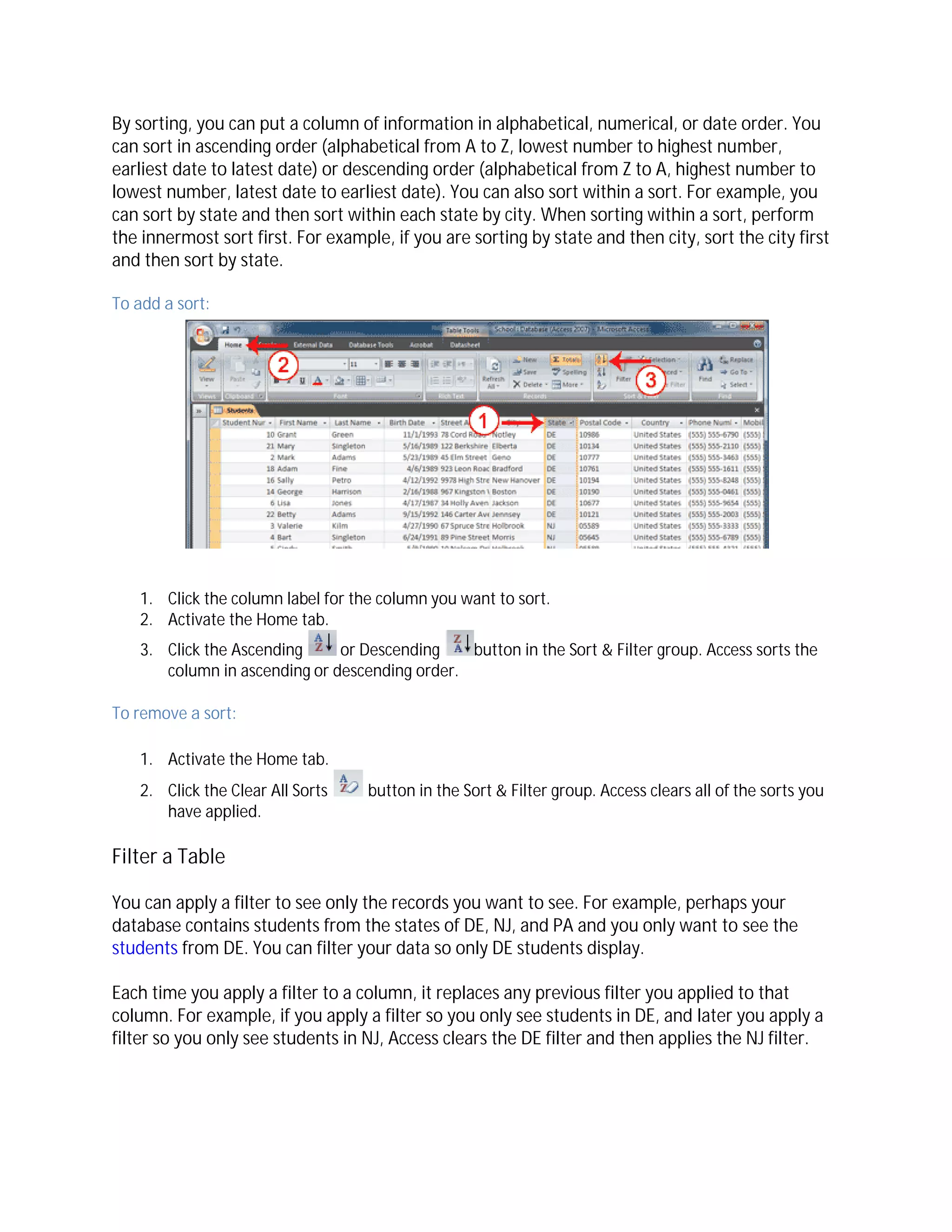 Access 2007 lecture notes students | PDF