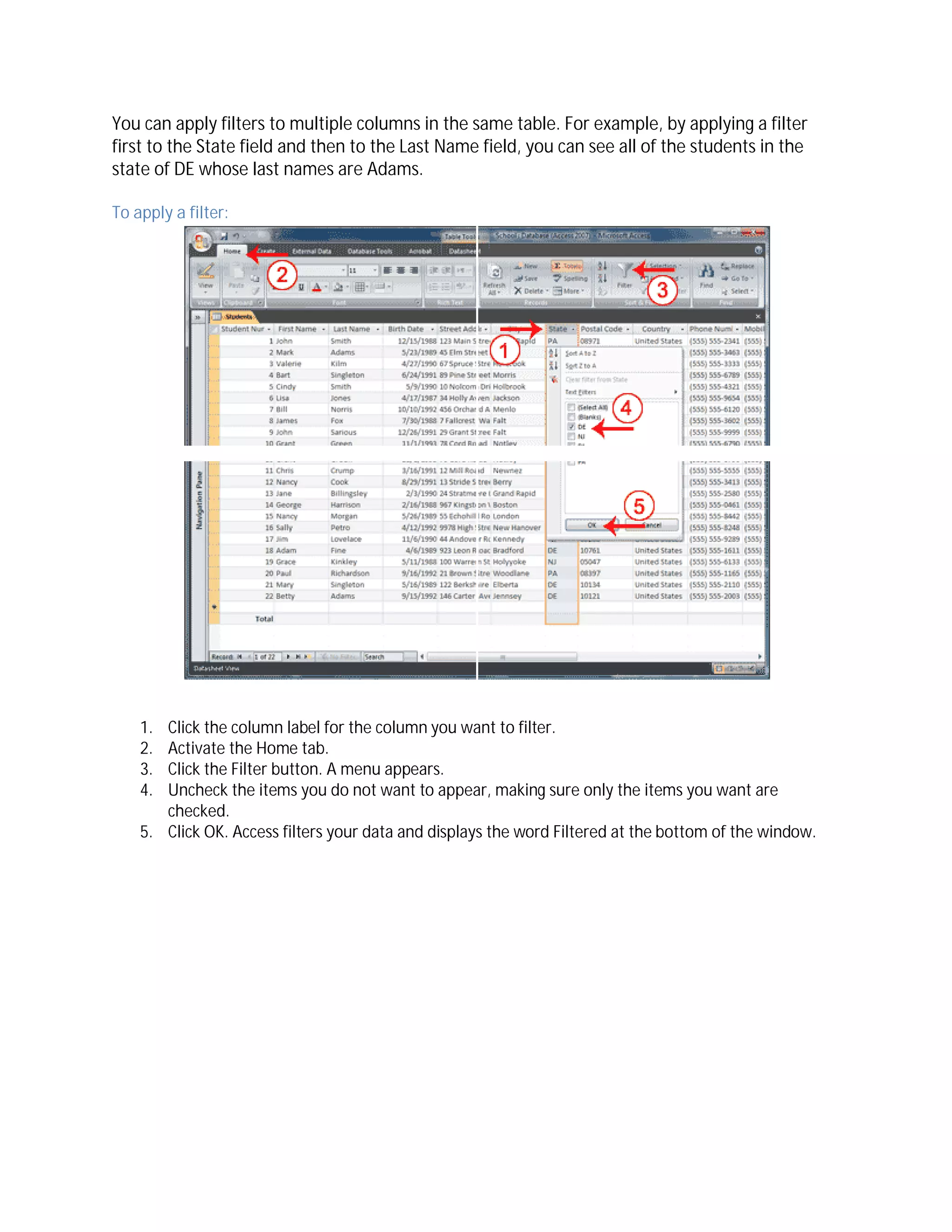 Access 2007 lecture notes students | PDF