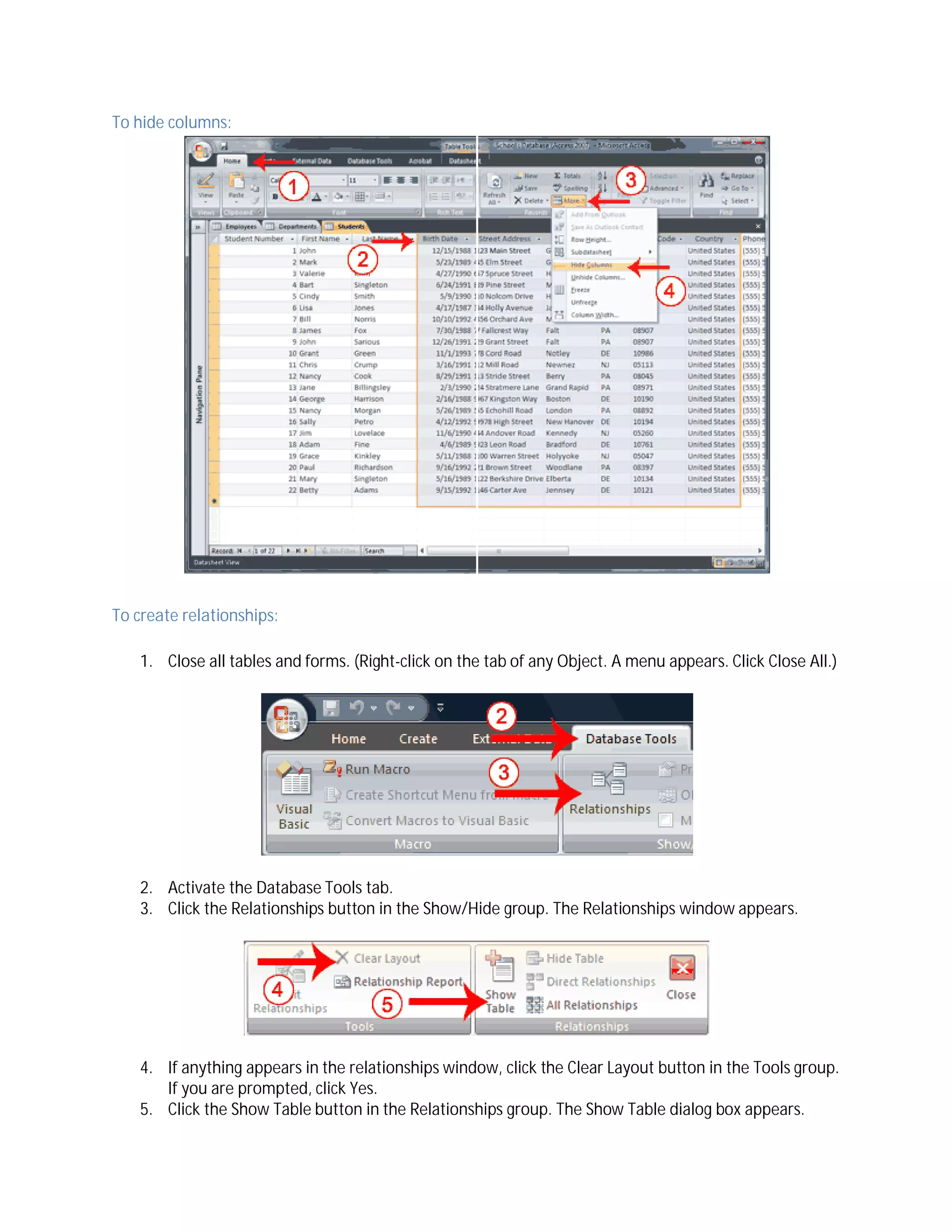 Access 2007 lecture notes students | PDF