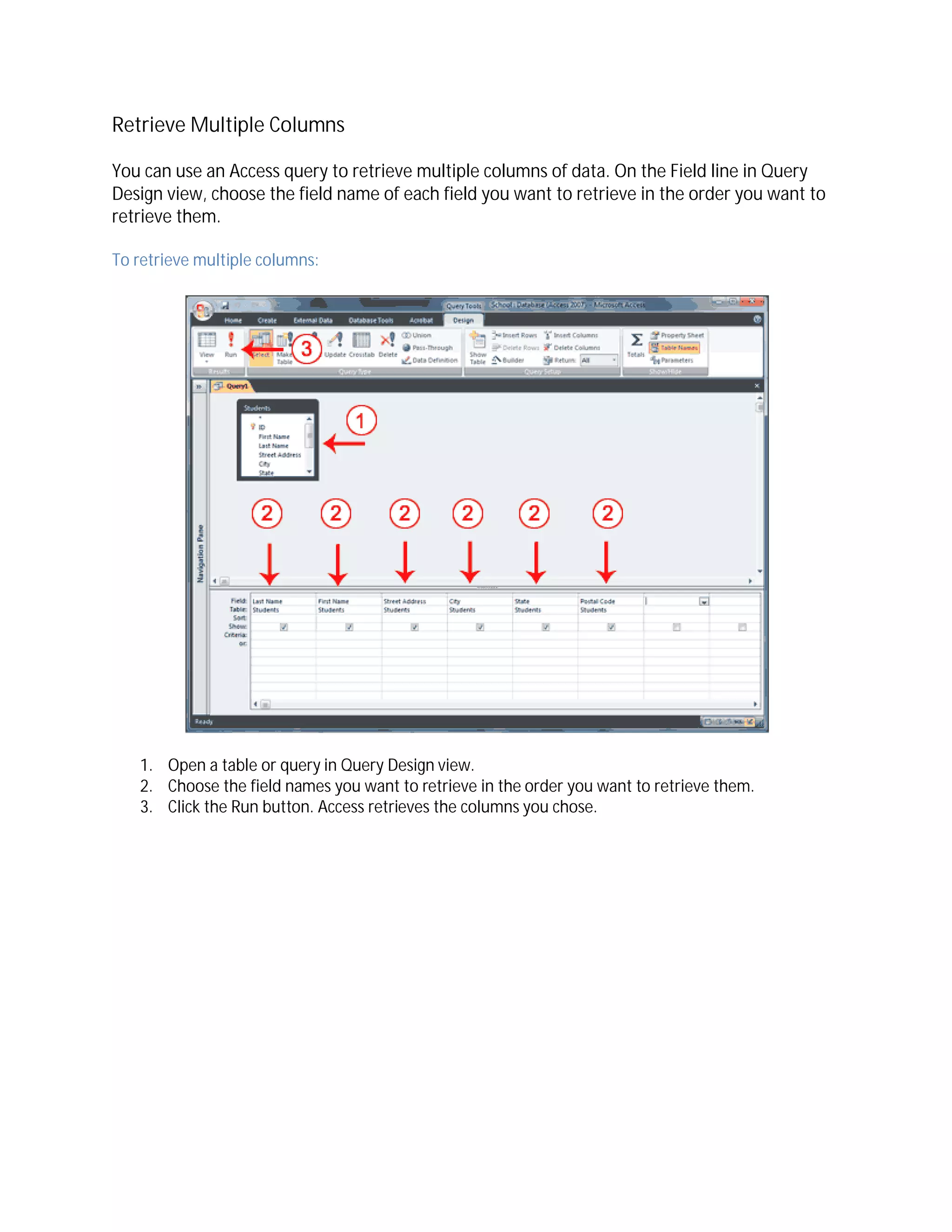 Access 2007 lecture notes students | PDF