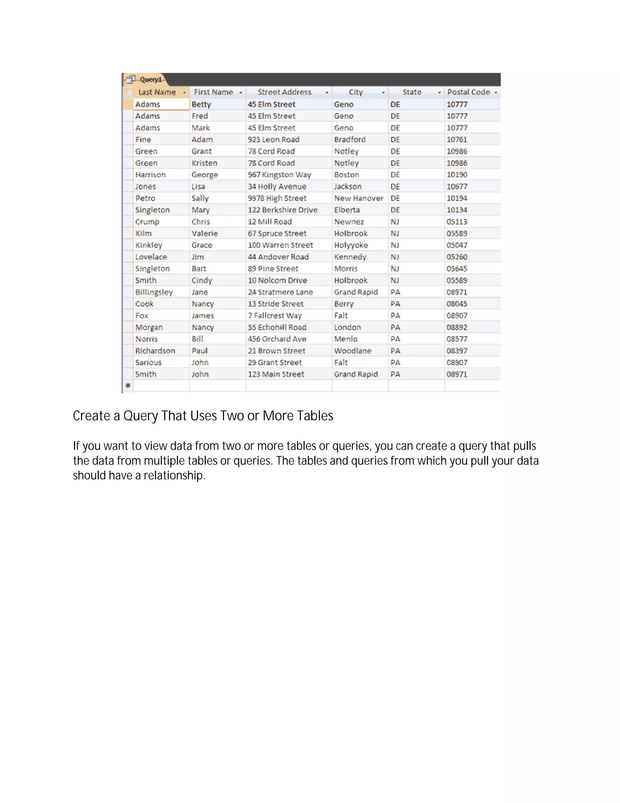 Access 2007 lecture notes students | PDF