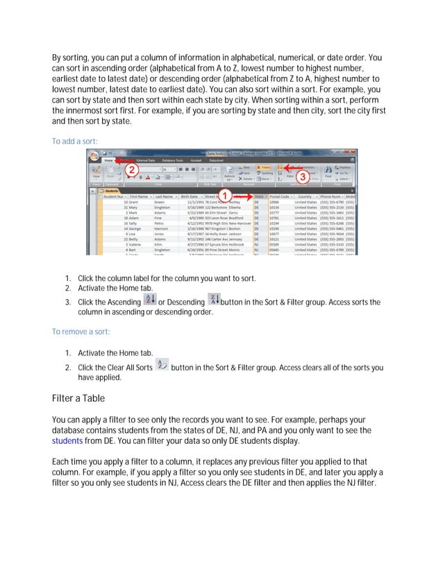 Access 2007 lecture notes students | PDF | Databases | Computer ...