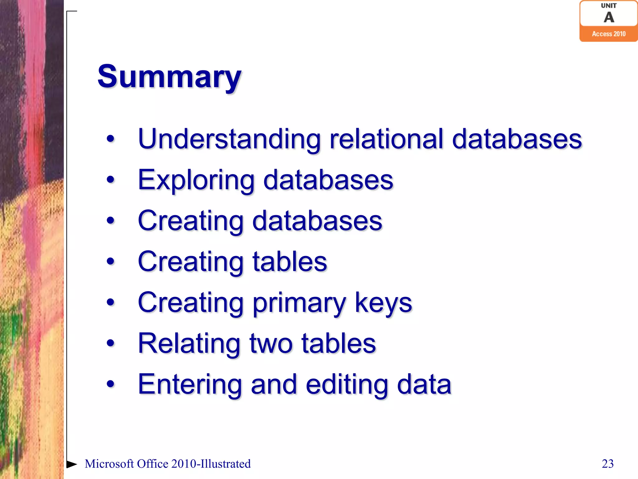 Access 2010 Unit A PPT | PDF