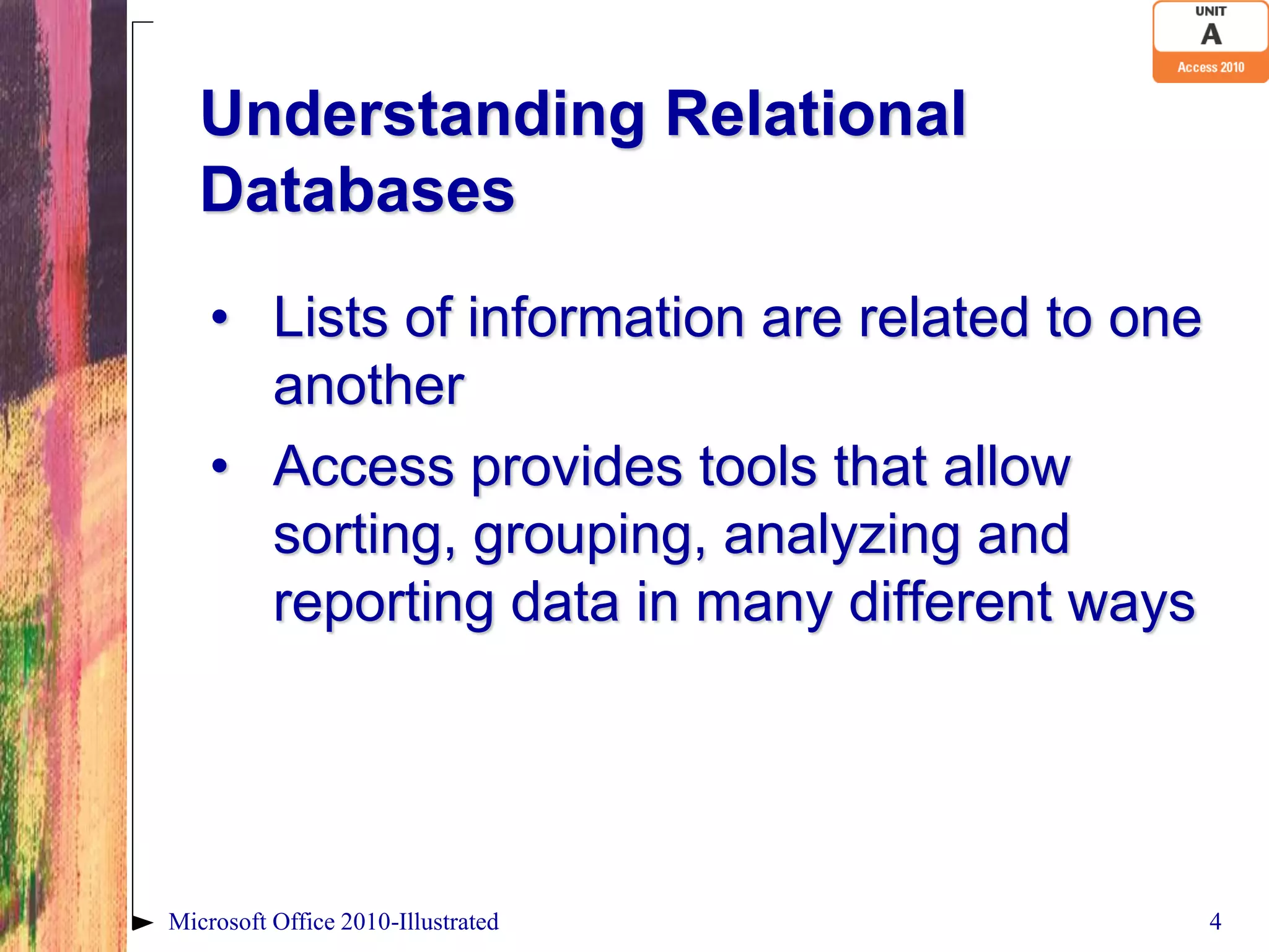 Access 2010 Unit A PPT | PDF
