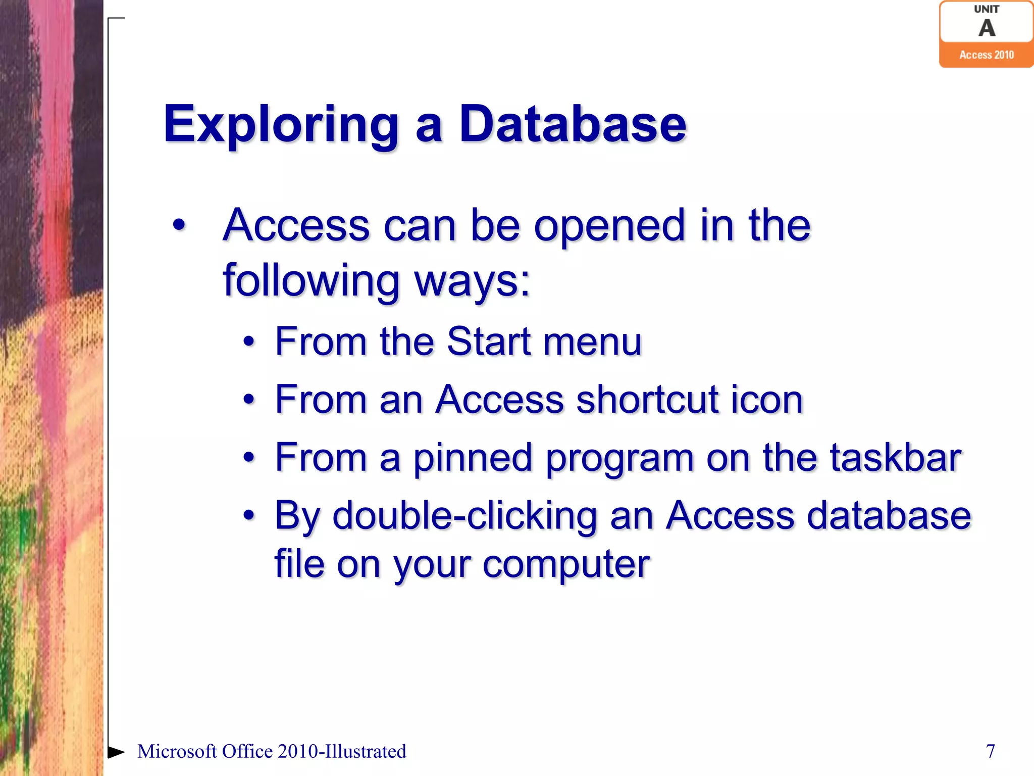 Access 2010 Unit A PPT | PDF