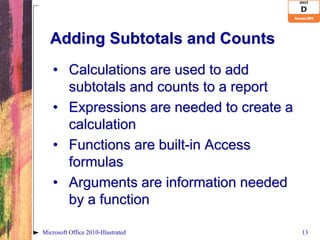 Access 2010 Unit D PPT | PPT