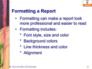 Access 2010 Unit D PPT | PPT