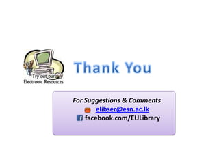 Access2eresource@eusl | PPT