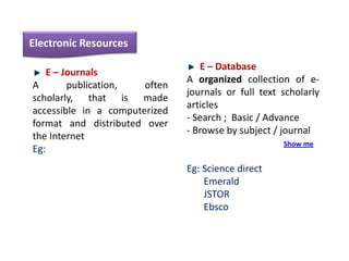 Access2eresource@eusl | PPT