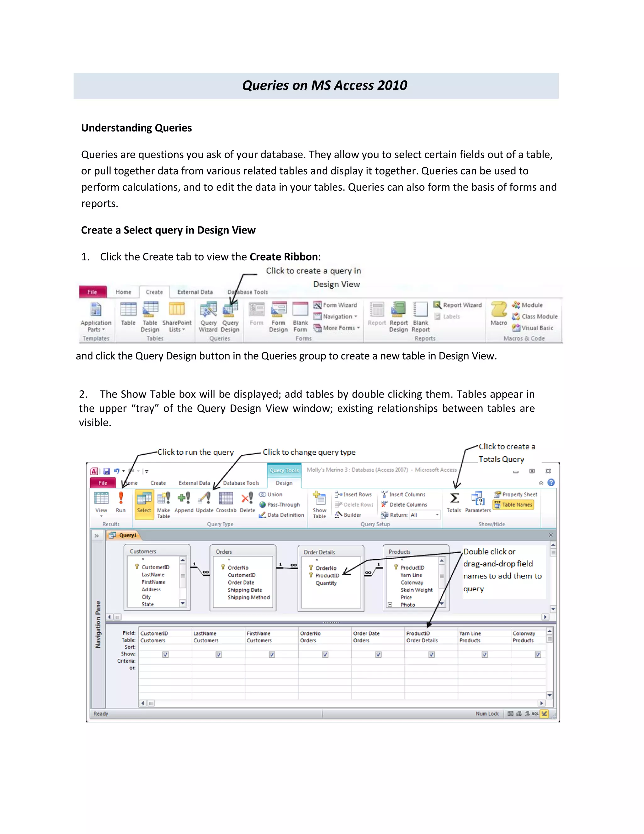 MS Access 2010 tutorial 5 | PDF
