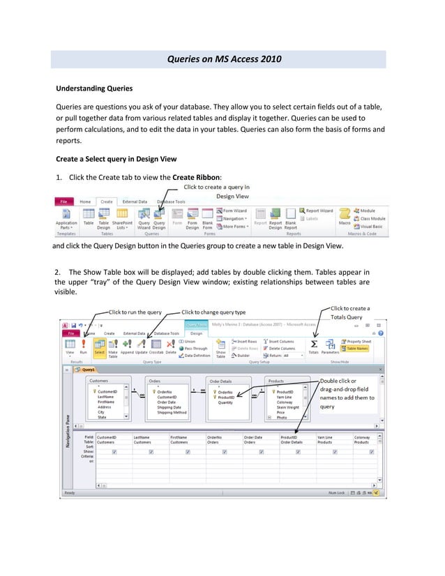 MS Access 2010 tutorial 5 | PDF