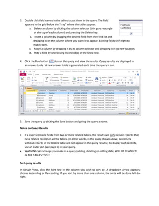 MS Access 2010 tutorial 5 | PDF