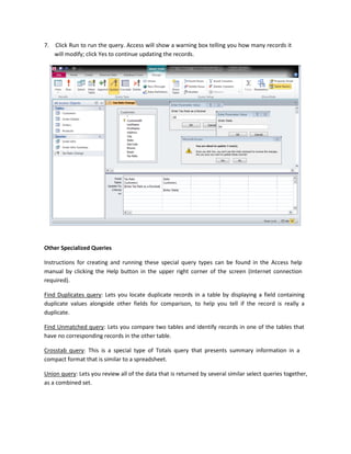MS Access 2010 tutorial 5 | PDF