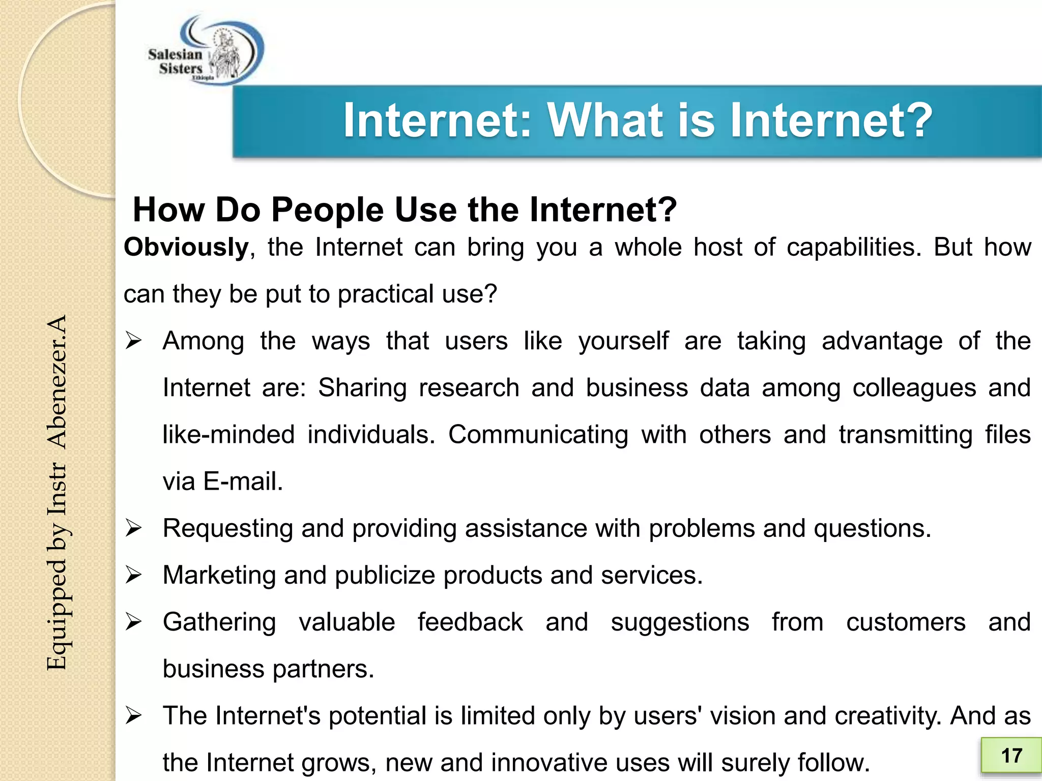 Access and use internet | PPTX
