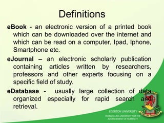 Access and use of e resources via remoteXs | PPT