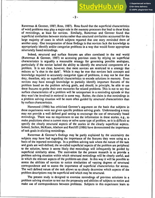 Access And Use Of Previous Solutions In A Problem Solving Situation | PDF | Internet for ...