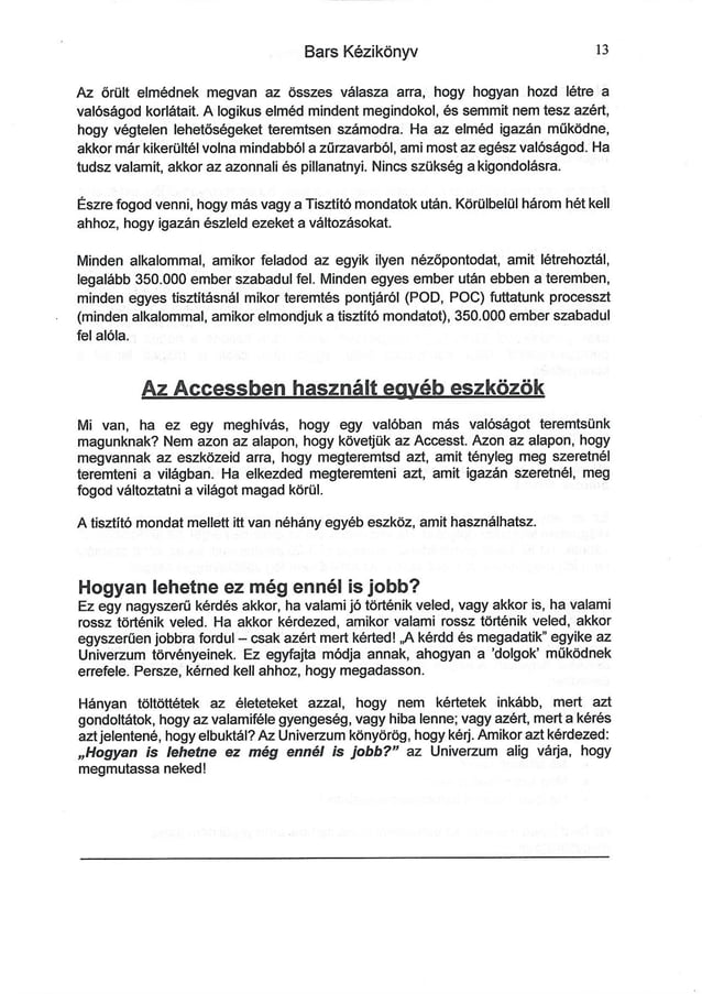 Access Bars Teljes Tanfolyami Anyag PDF Magyar | PDF
