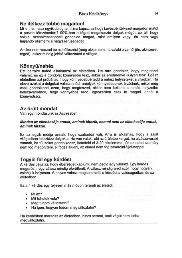 Access Bars Teljes Tanfolyami Anyag PDF Magyar | PDF