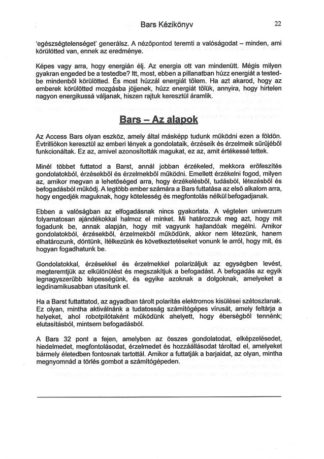 Access Bars Teljes Tanfolyami Anyag PDF Magyar | PDF