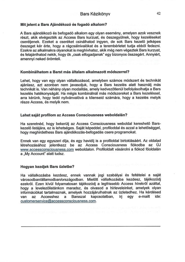 Access Bars Teljes Tanfolyami Anyag PDF Magyar | PDF