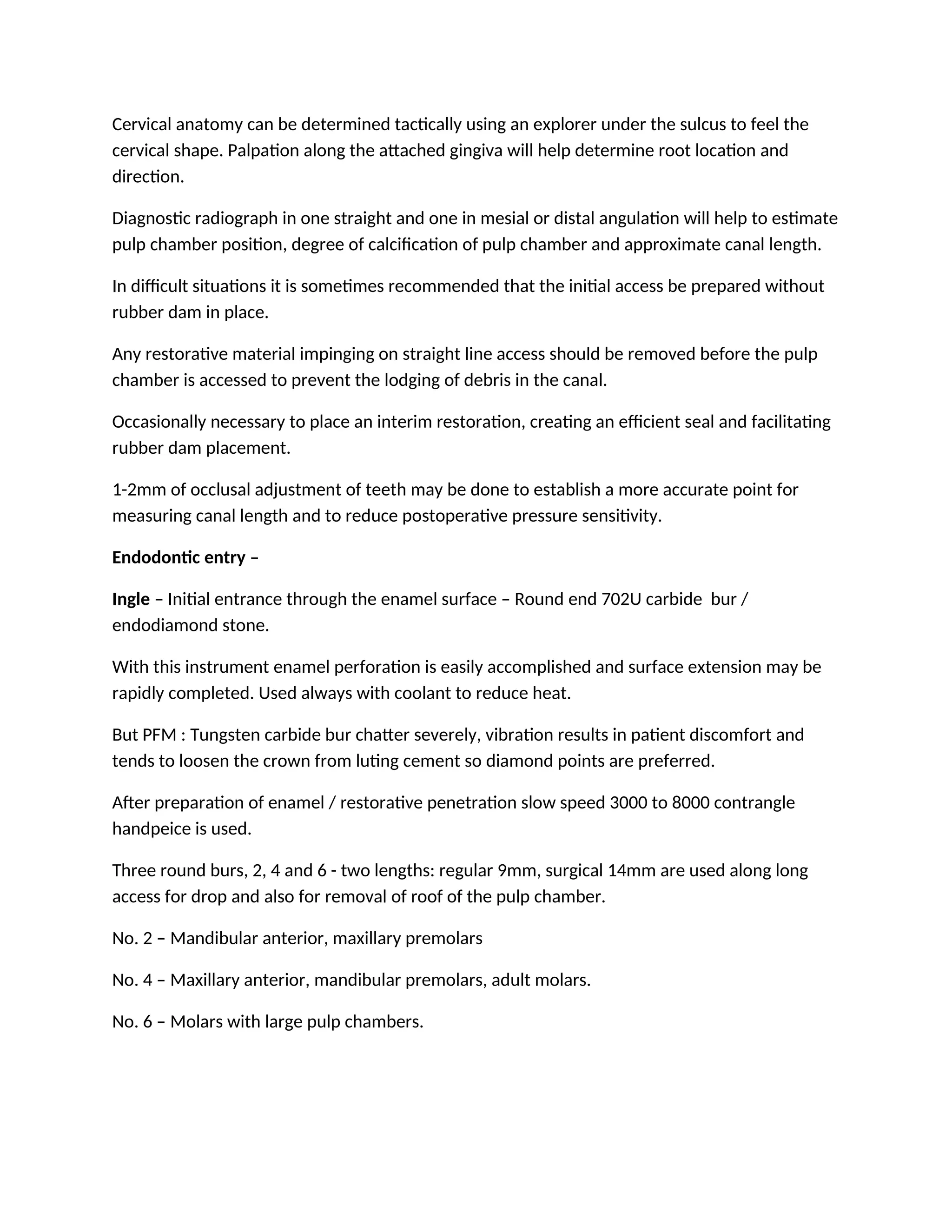 access cavity preparation in all maxillary and mandibular teeth | DOCX