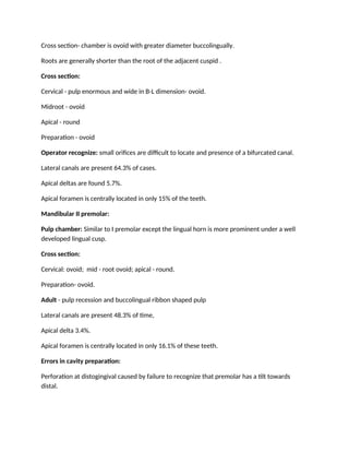 access cavity preparation in all maxillary and mandibular teeth | DOCX