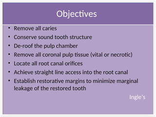 Endodontic access cavity preparation design | PPT