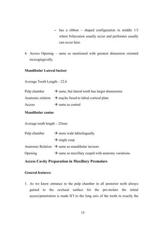 Access cavity prepn. | PDF