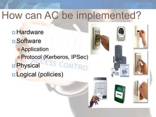 Access control by vinay | PPTX | Computing | Technology & Computing