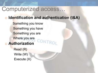 Access control by vinay | PPTX | Computing | Technology & Computing