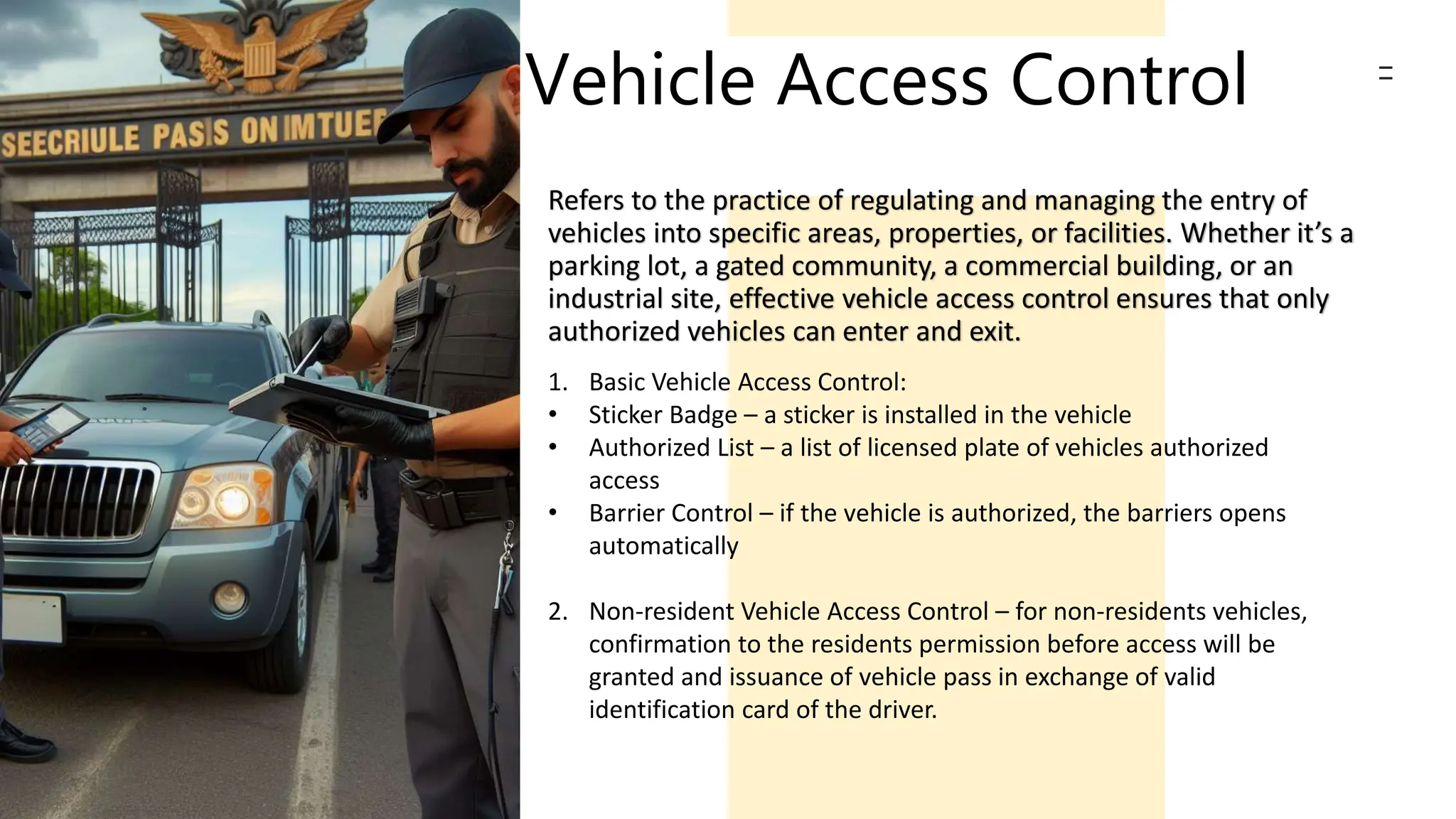 Access Control for Physical Security and | PPTX